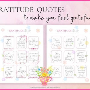 Floral Gratitude Journal Printable: Daily Reflection Prompts, Self-care ...