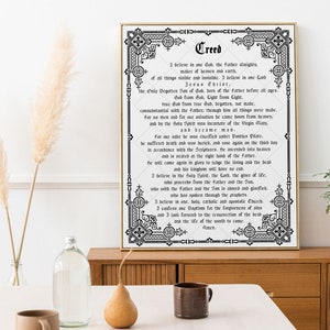 Creed Printable Prayer | Nicene Creed Wall Art | Instant Download Pdf ...