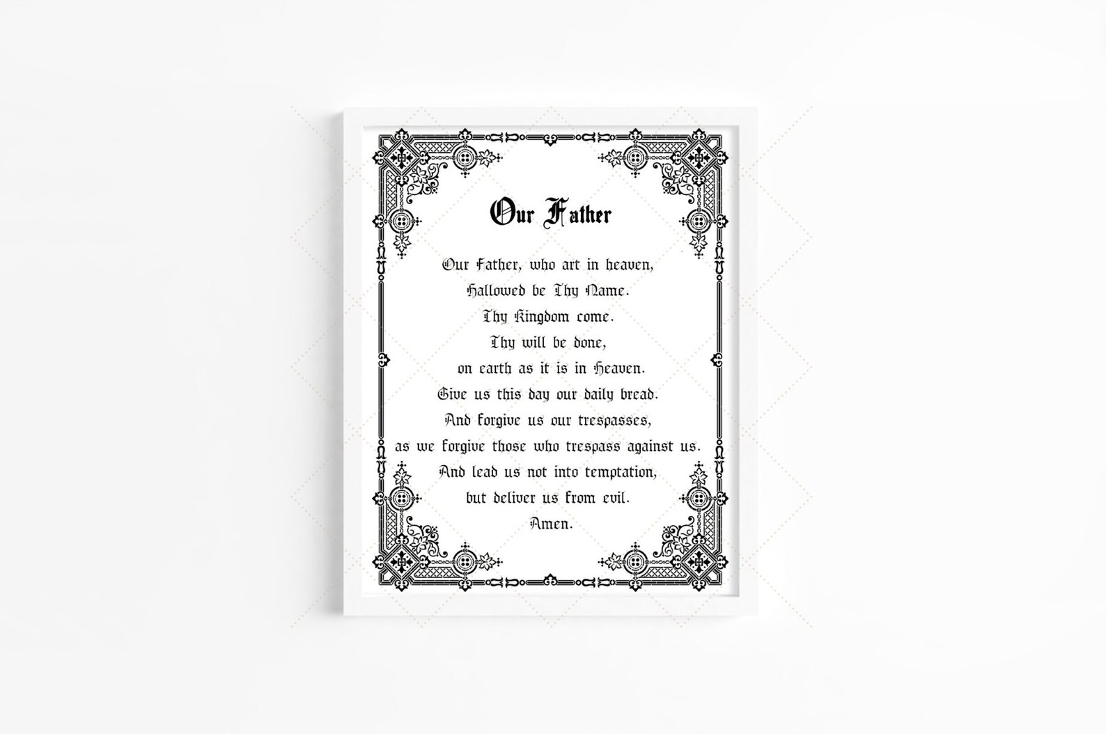 Our Father Printable Prayer | Lord's Prayer Wall Art | Christian Home ...