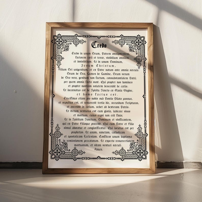 Credo Prayer Printable: Traditional Catholic Latin Mass Art (digital ...