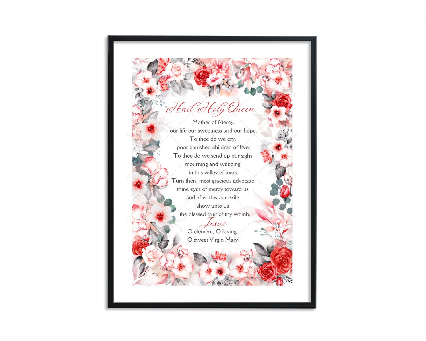 Hail Holy Queen Printable Prayer Wall Art | Digital Download - Etsy