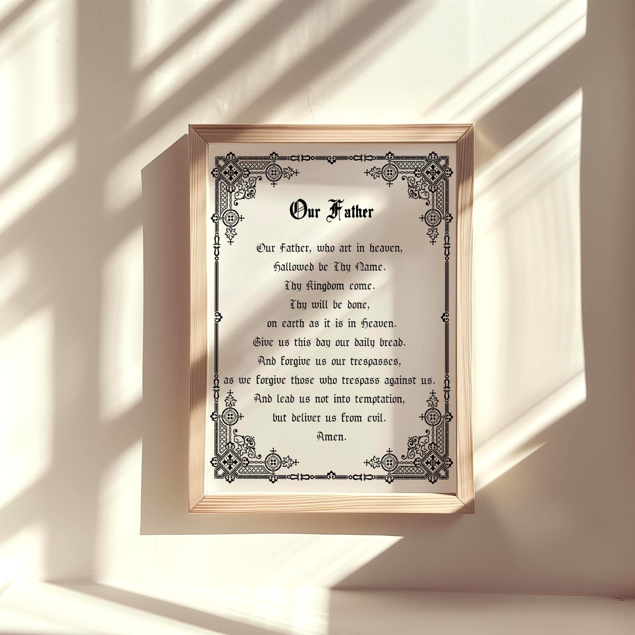 Our Father Printable Prayer | Lord's Prayer Wall Art | Christian Home ...
