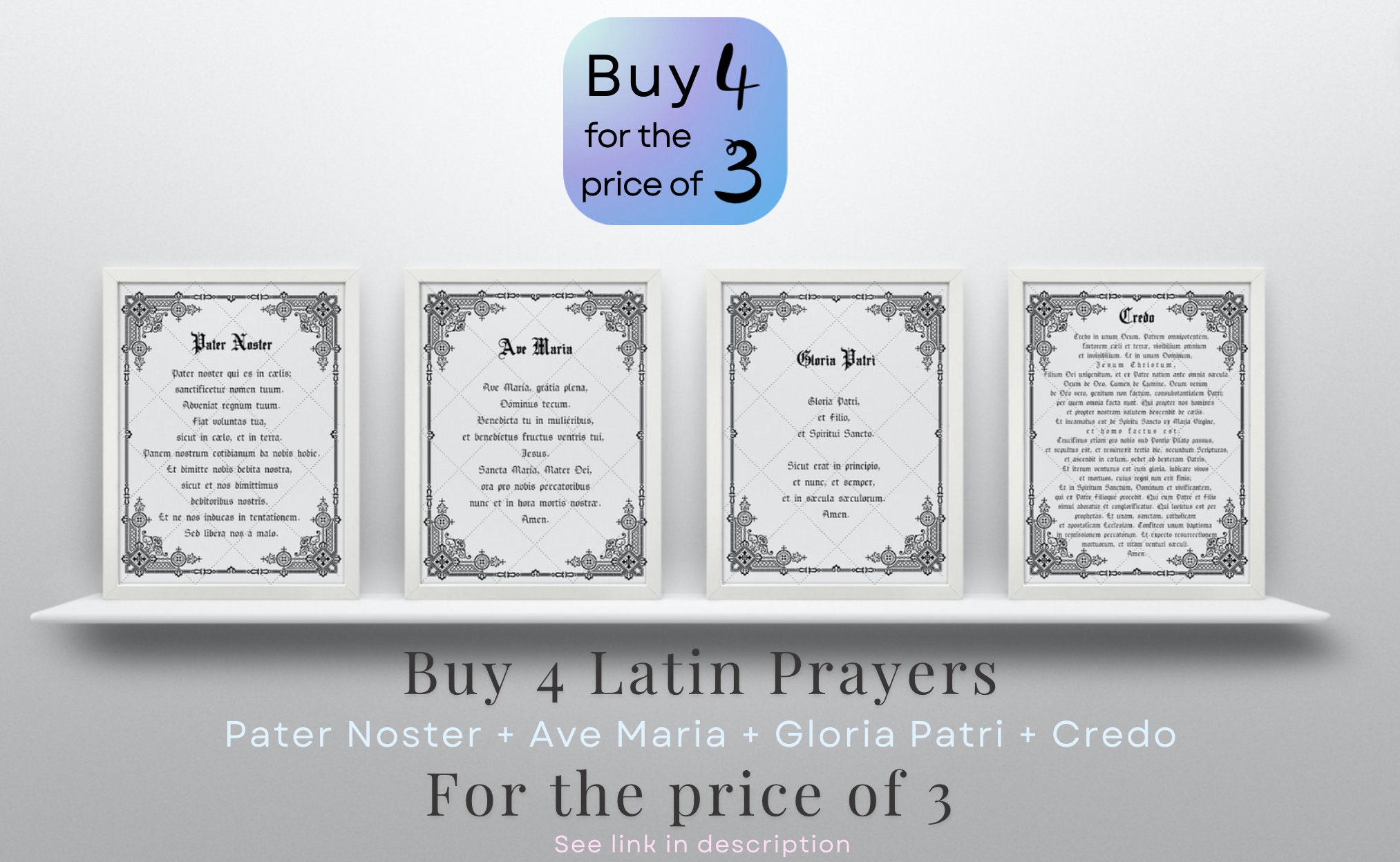 Pater Noster Traditional Catholic Printable Prayer | Our Father in ...