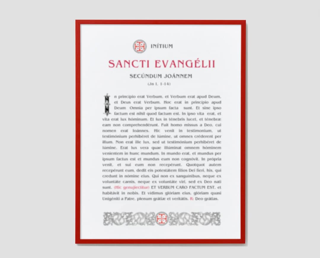 Latin Mass Last Gospel Printable Prayer | Traditional Latin Mass ...