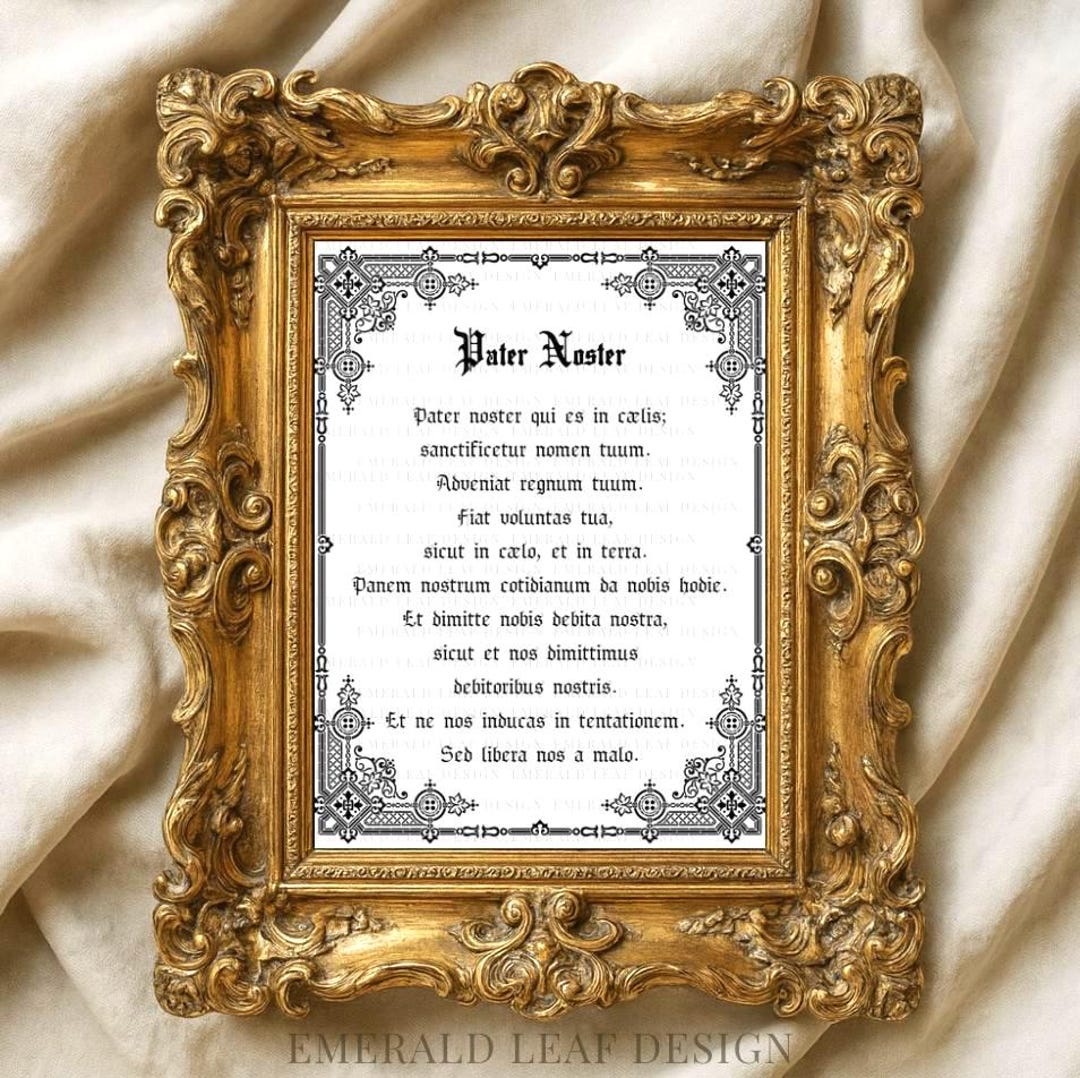 Pater Noster Latin Prayer Printable: Traditional Catholic Wall Art (PDF ...