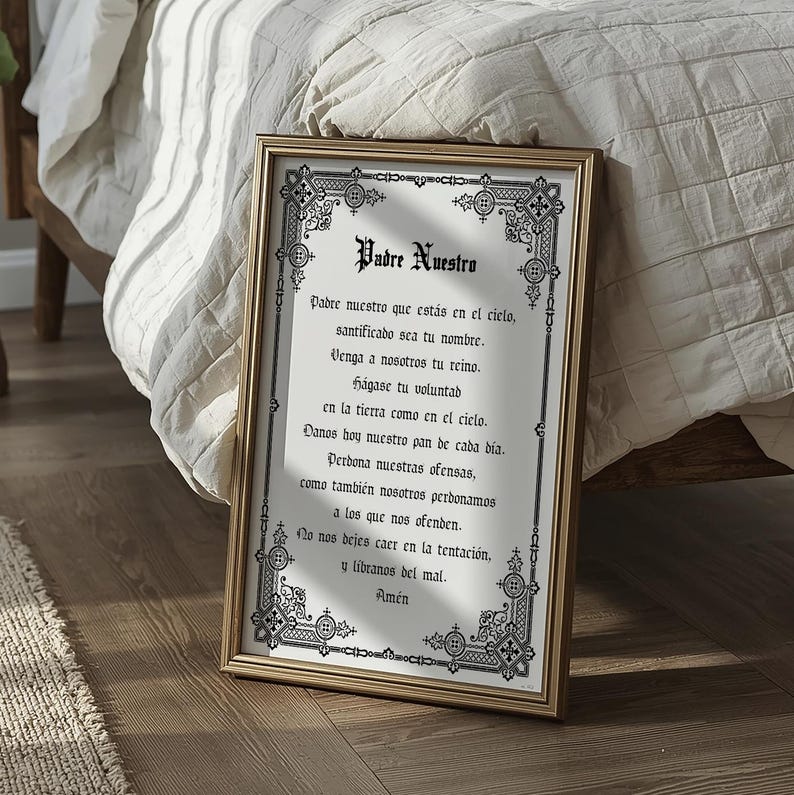 Padre Nuestro Spanish Prayer Print | Our Father| Lord's Prayer Wall Art ...