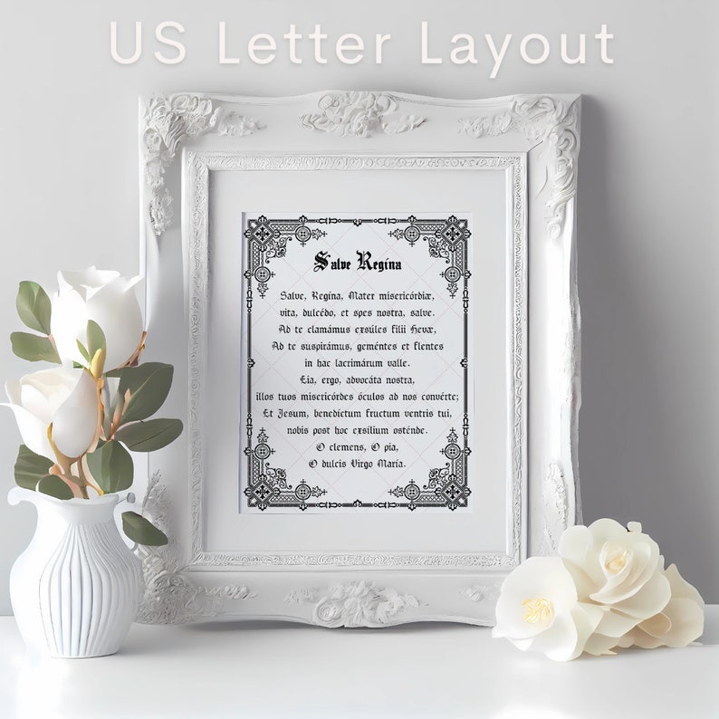 Salve Regina Catholic Printable Prayer | Hail Holy Queen in Latin ...
