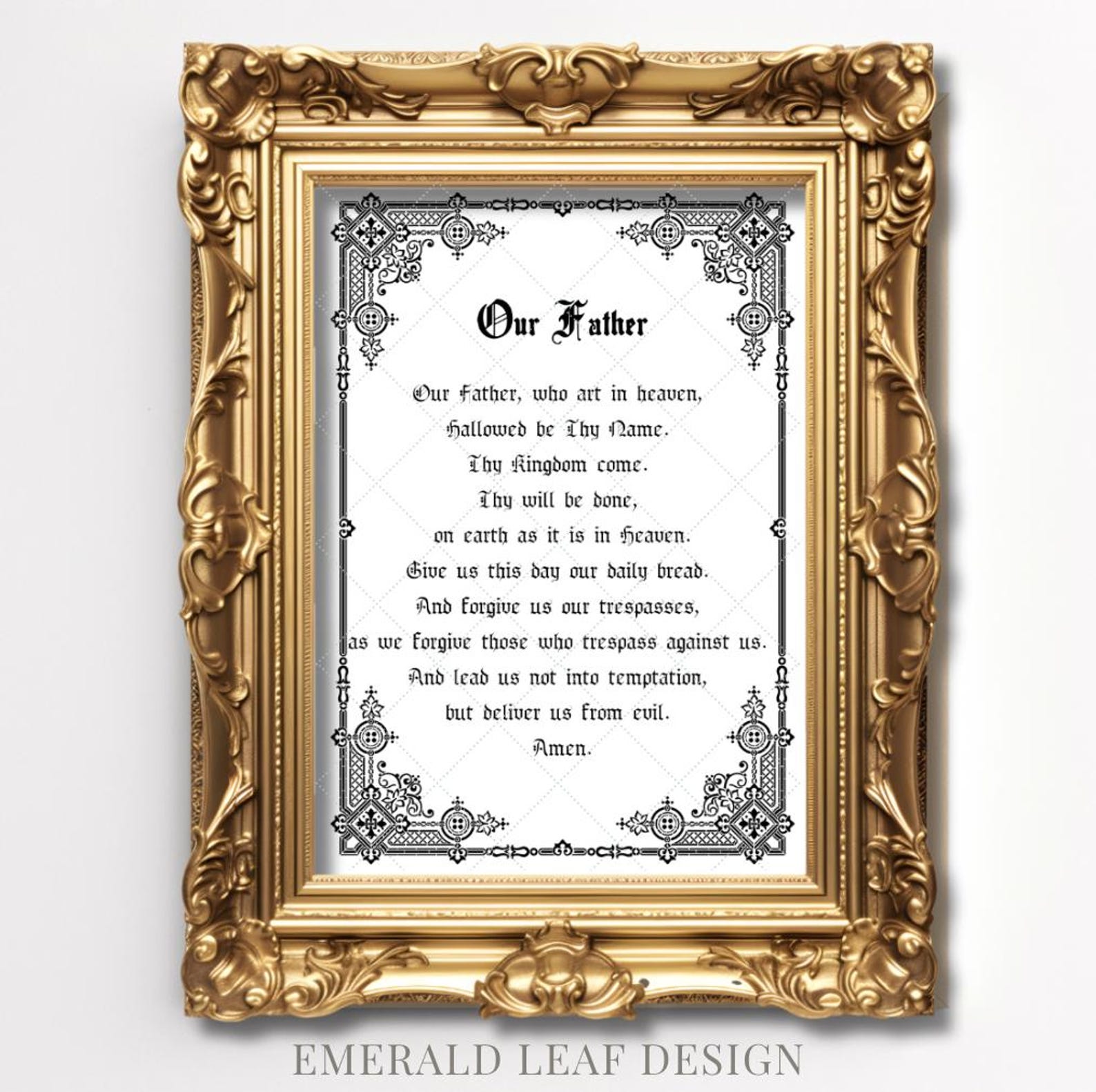 Our Father Printable Prayer | Lord's Prayer Wall Art | Christian Home ...