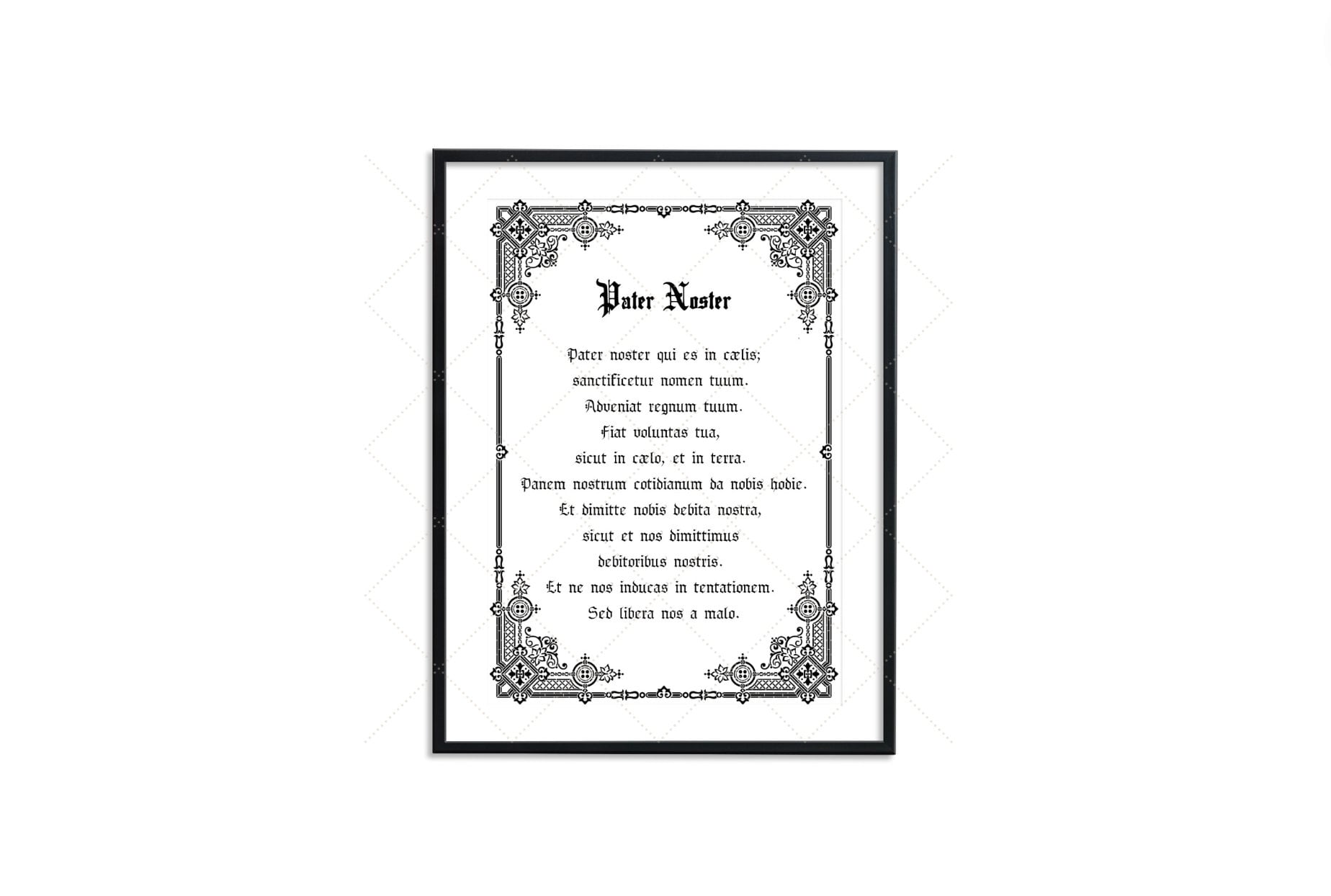 Pater Noster Traditional Catholic Printable Prayer Our Father in Latin ...