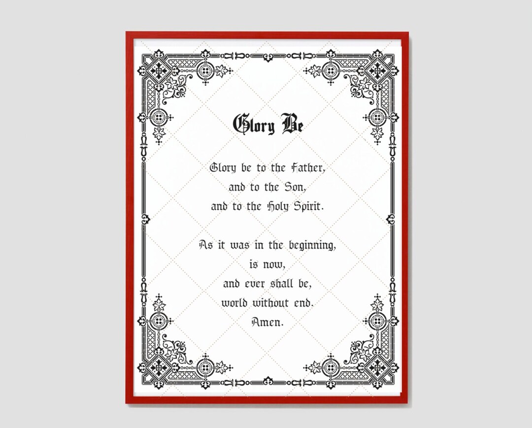 Glory Be Catholic Printable Prayer | Glory Be Wall Art | Catholic Home ...