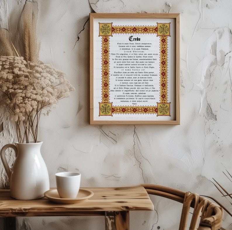 Credo Prayer Art Print, Nicene Creed, Traditional Catholic Latin Mass ...
