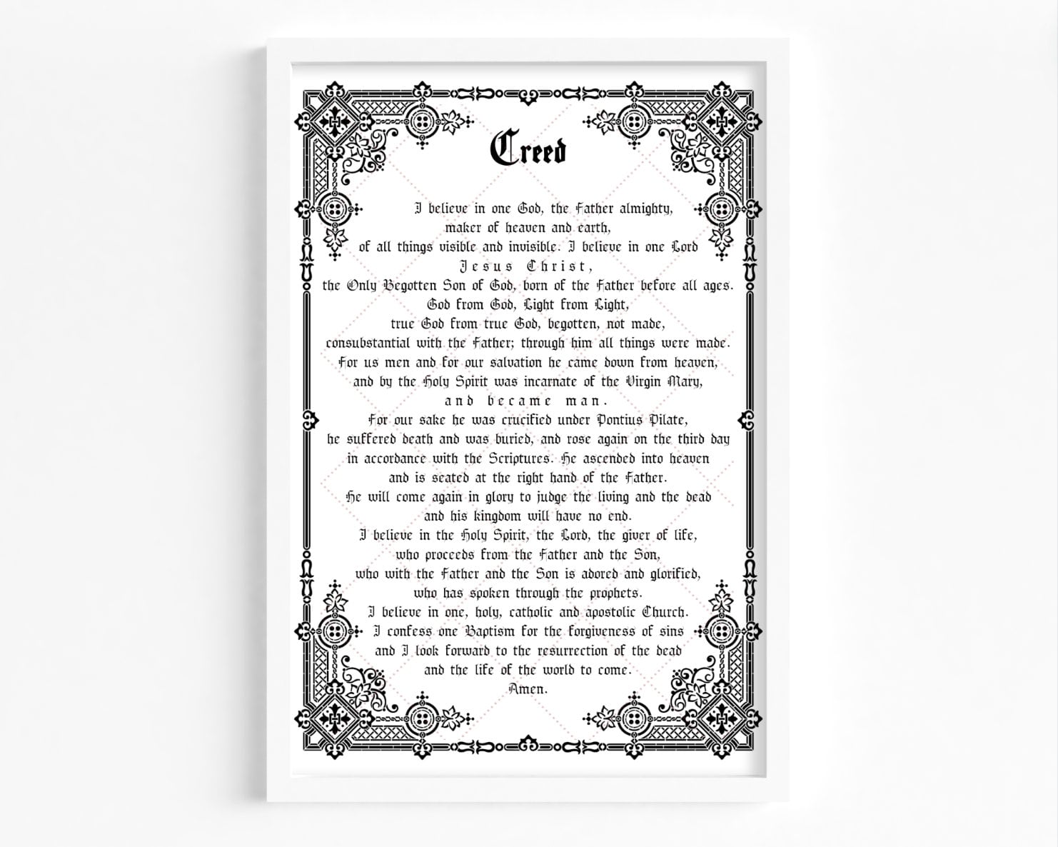Creed Printable Prayer Nicene Creed Wall Art Instant Download Pdf - Etsy