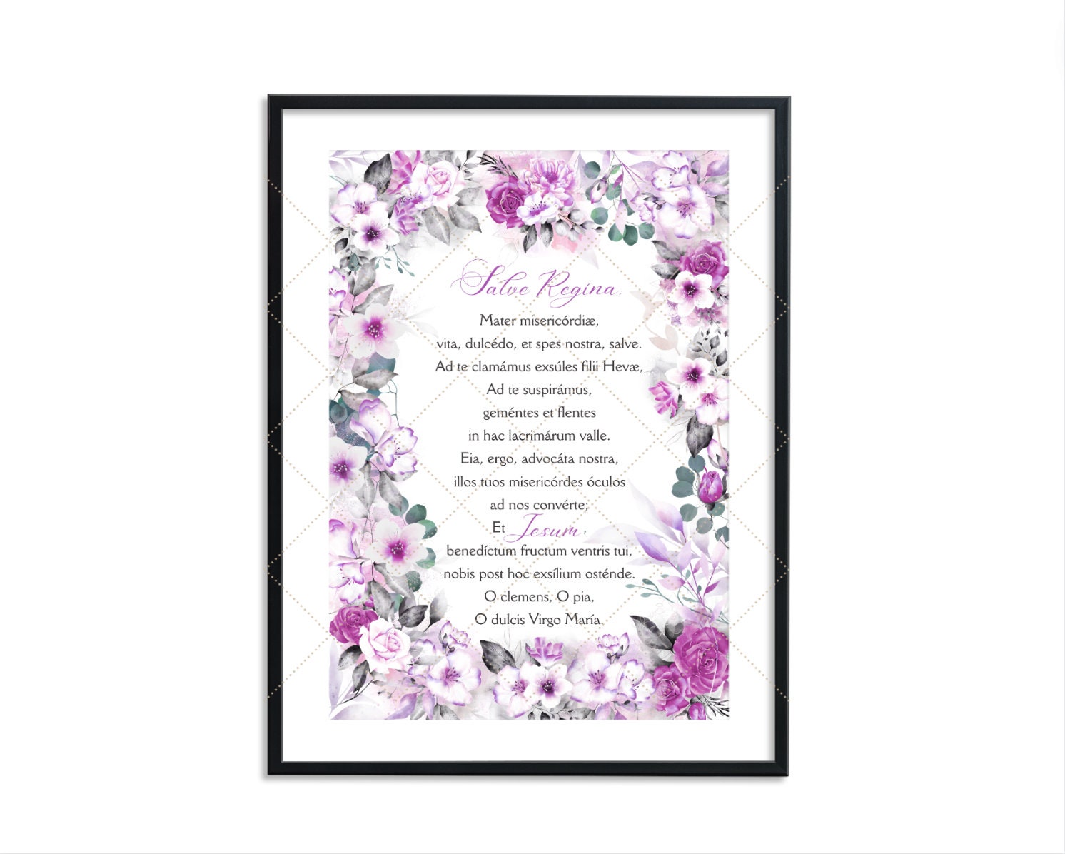 Salve Regina Catholic Printable Prayer, Hail Holy Queen in Latin ...