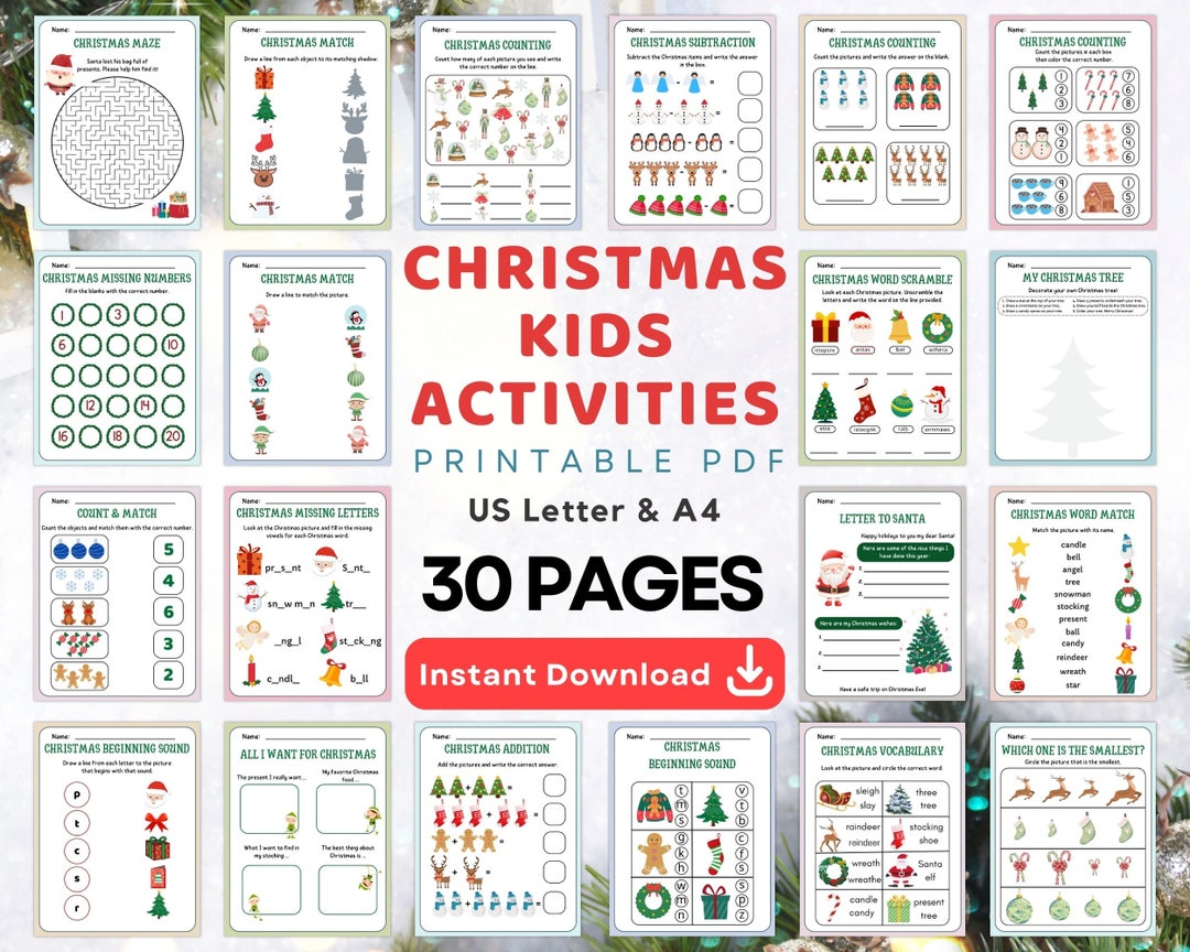 Christmas Kids Activity Pages | Printable Christmas Party Activities ...