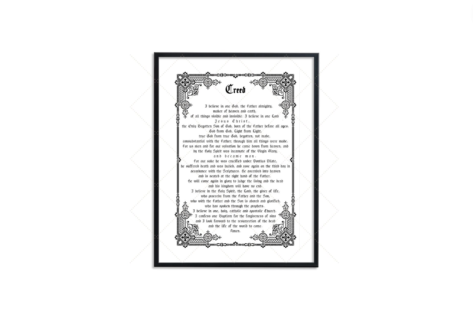 Creed Printable Prayer Nicene Creed Wall Art Digital Download Etsy