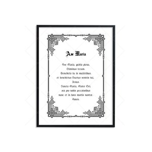 Ave Maria Printable Prayer | Hail Mary in Latin | Traditional Catholic ...
