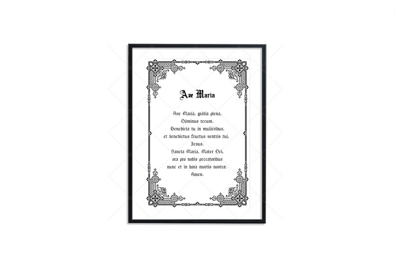 Ave Maria Printable Prayer | Hail Mary in Latin | Traditional Catholic ...