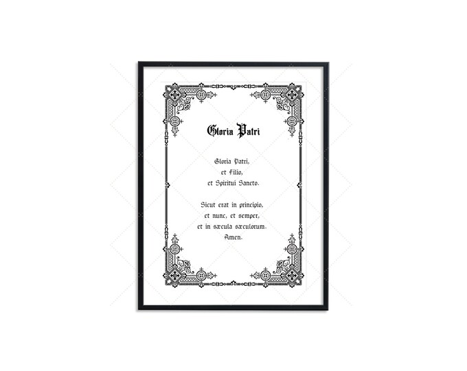 The Glory Be Prayer, Catholic Prayer Card, Printable A4, Christian ...