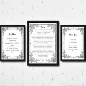 Rosary Latin Prayer Printable Bundle | Credo, Pater Noster, Ave Maria ...