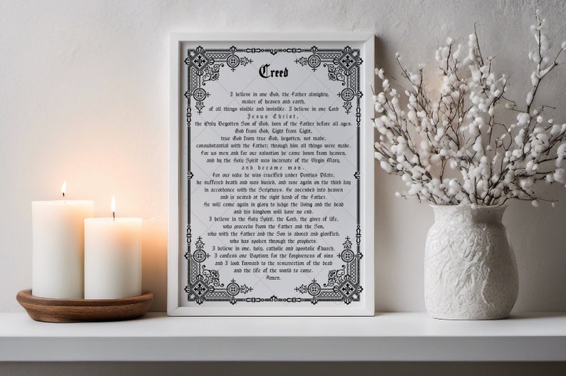 Creed Printable Prayer | Nicene Creed Wall Art | Instant Download Pdf ...