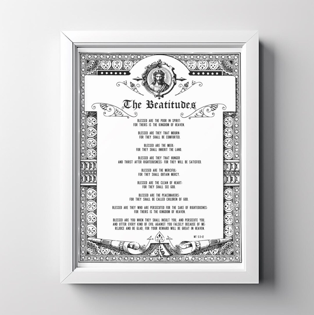 Beautiful Beatitudes Printable Bible Verse Wall Art | Matthew 5:3-12 ...