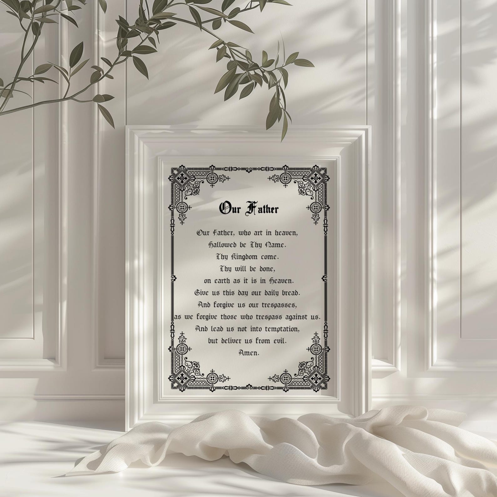 Our Father Printable Prayer | Lord's Prayer Wall Art | Christian Home ...
