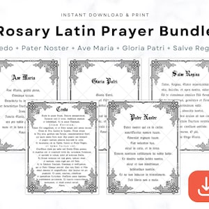 Rosary Latin Prayer Printable Bundle | Credo, Pater Noster, Ave Maria ...
