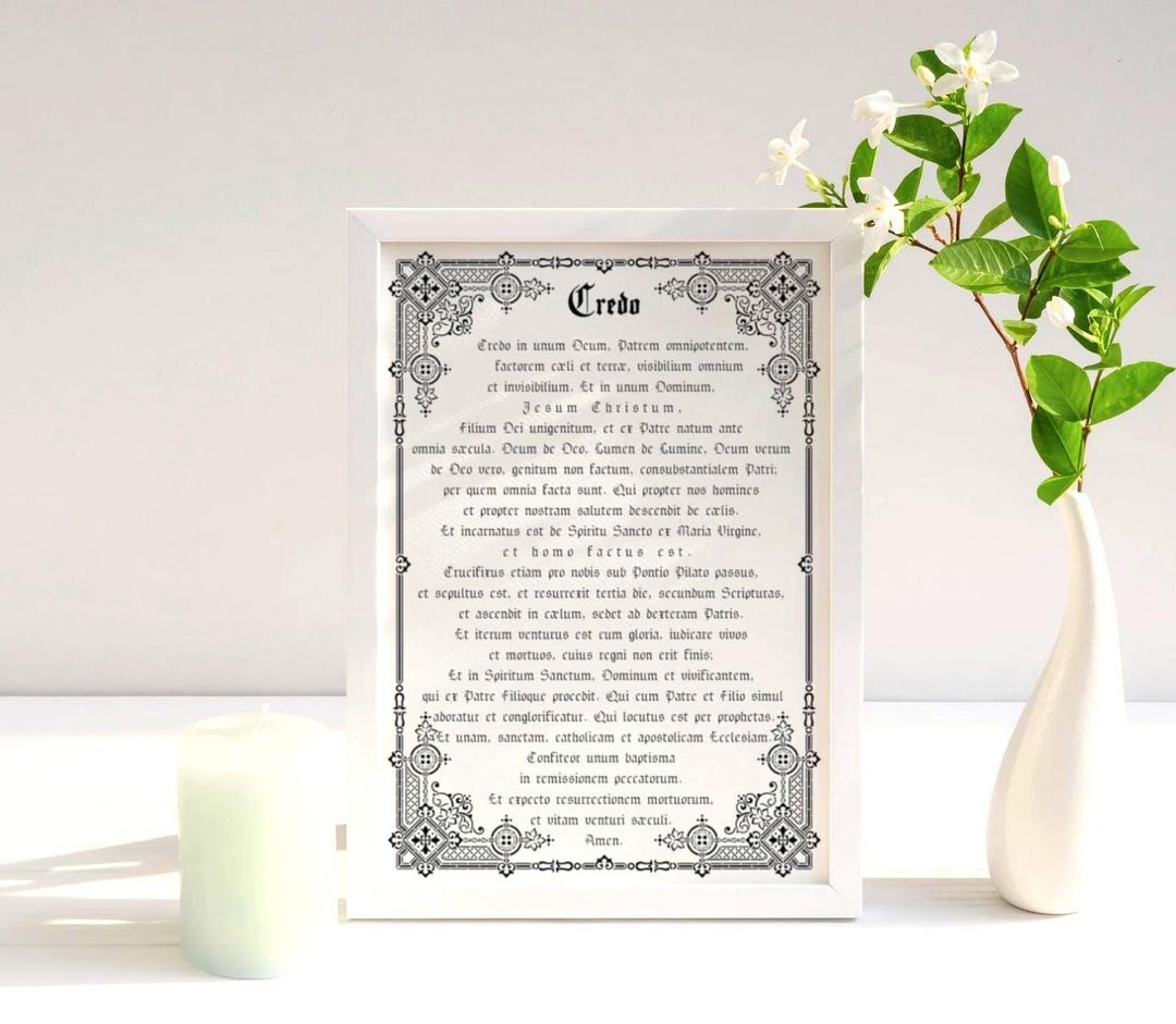 Credo Prayer Printable: Traditional Catholic Latin Mass Art (digital ...