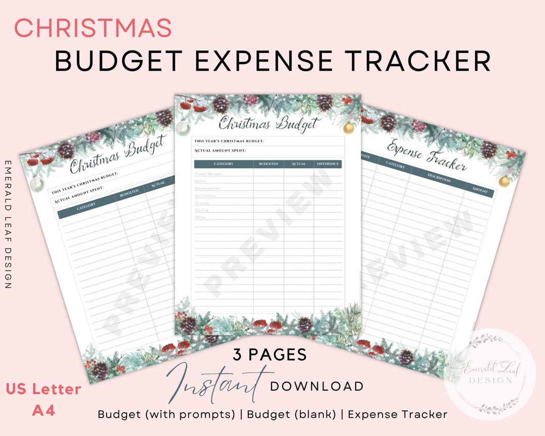 Christmas Budget Planner Printable Template | Christmas Expense Tracker ...