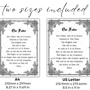 Our Father Printable Prayer | Lord's Prayer Wall Art | Christian Home ...