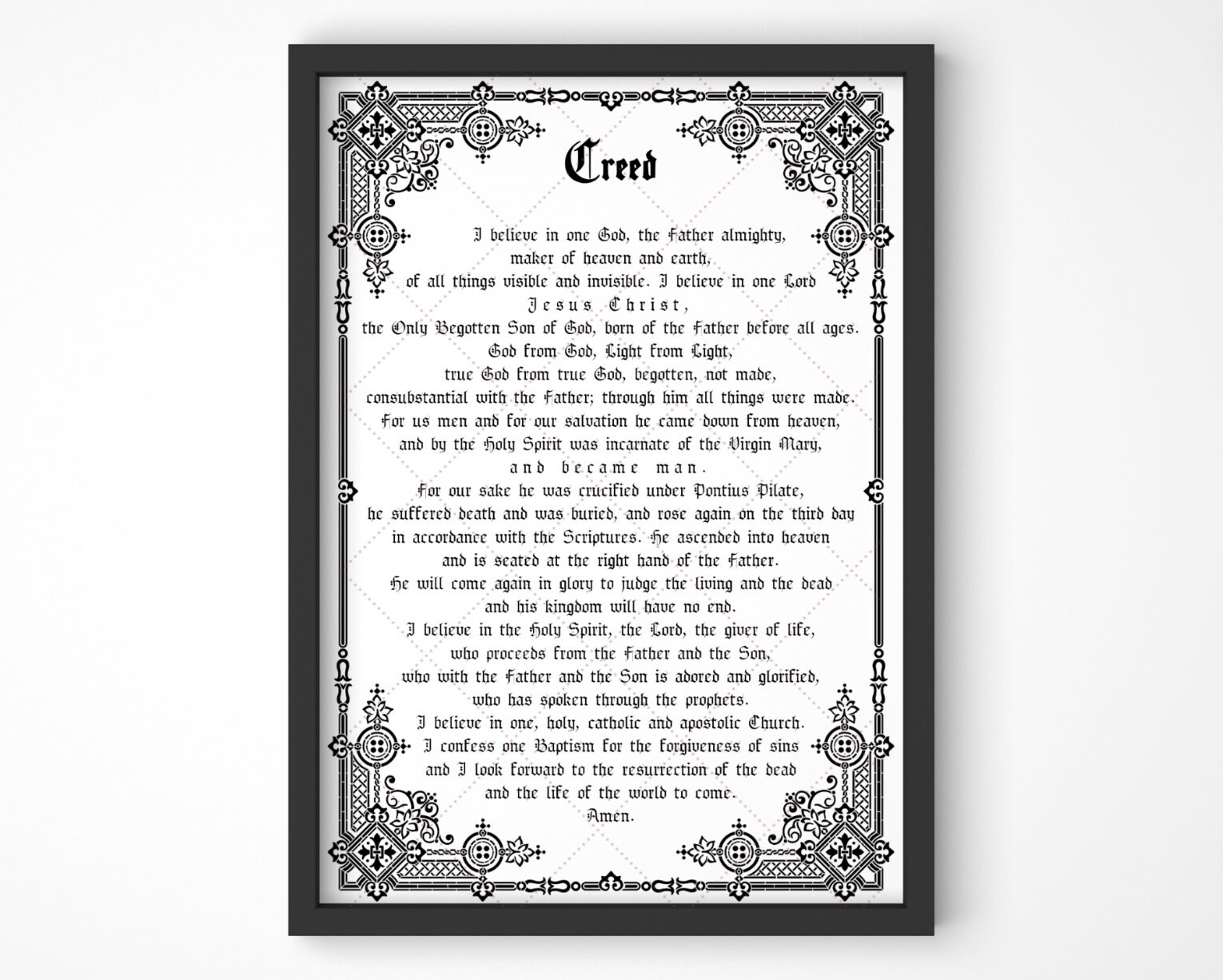 Creed Printable Prayer | Nicene Creed Wall Art | Instant Download Pdf ...