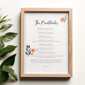 Beautiful Beatitudes Printable Bible Verse Wall Art | Matthew 5:3-12 ...
