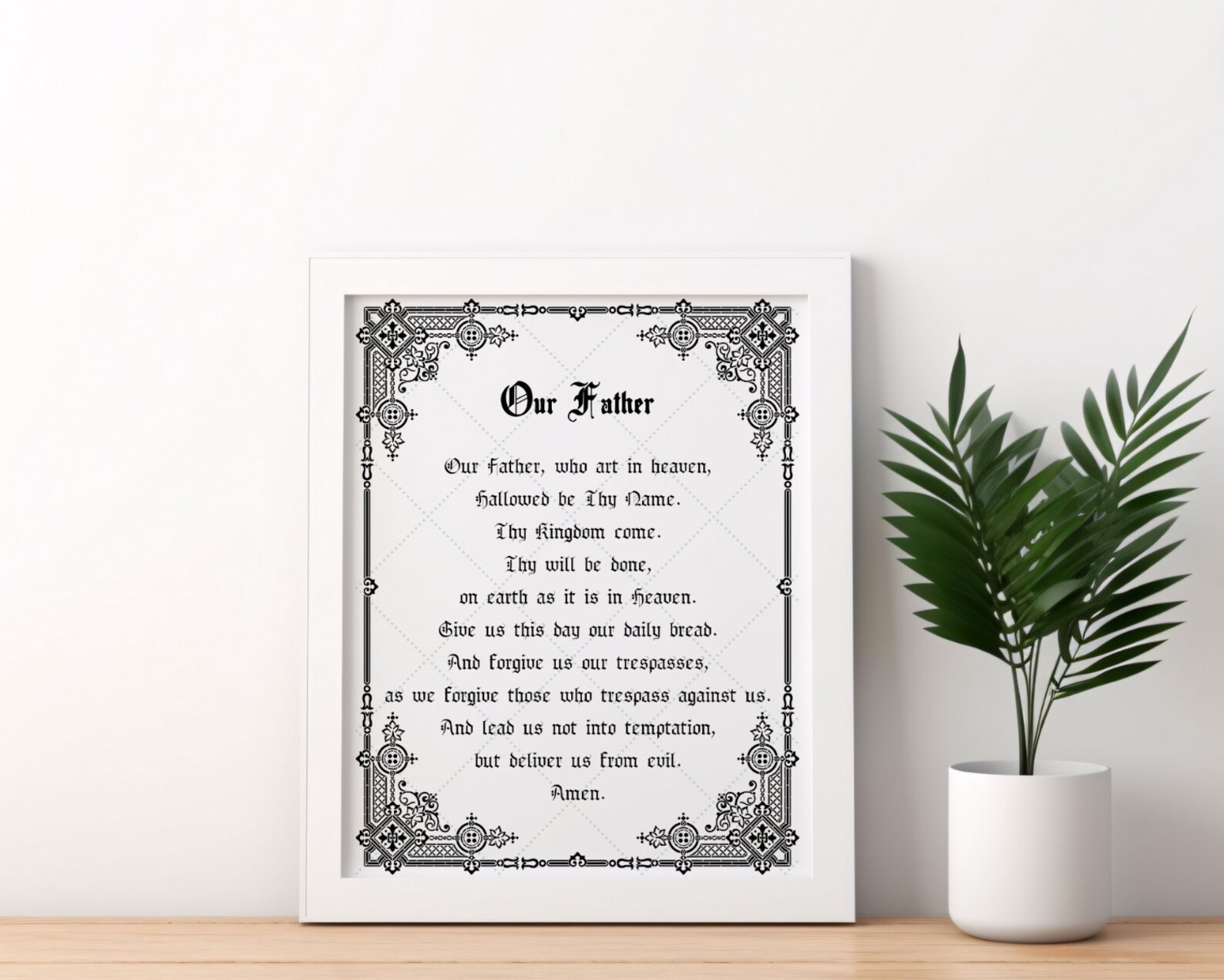 Our Father Printable Prayer | Lord's Prayer Wall Art | Christian Home ...