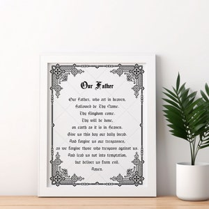 Our Father Printable Prayer | Lord's Prayer Wall Art | Christian Home ...