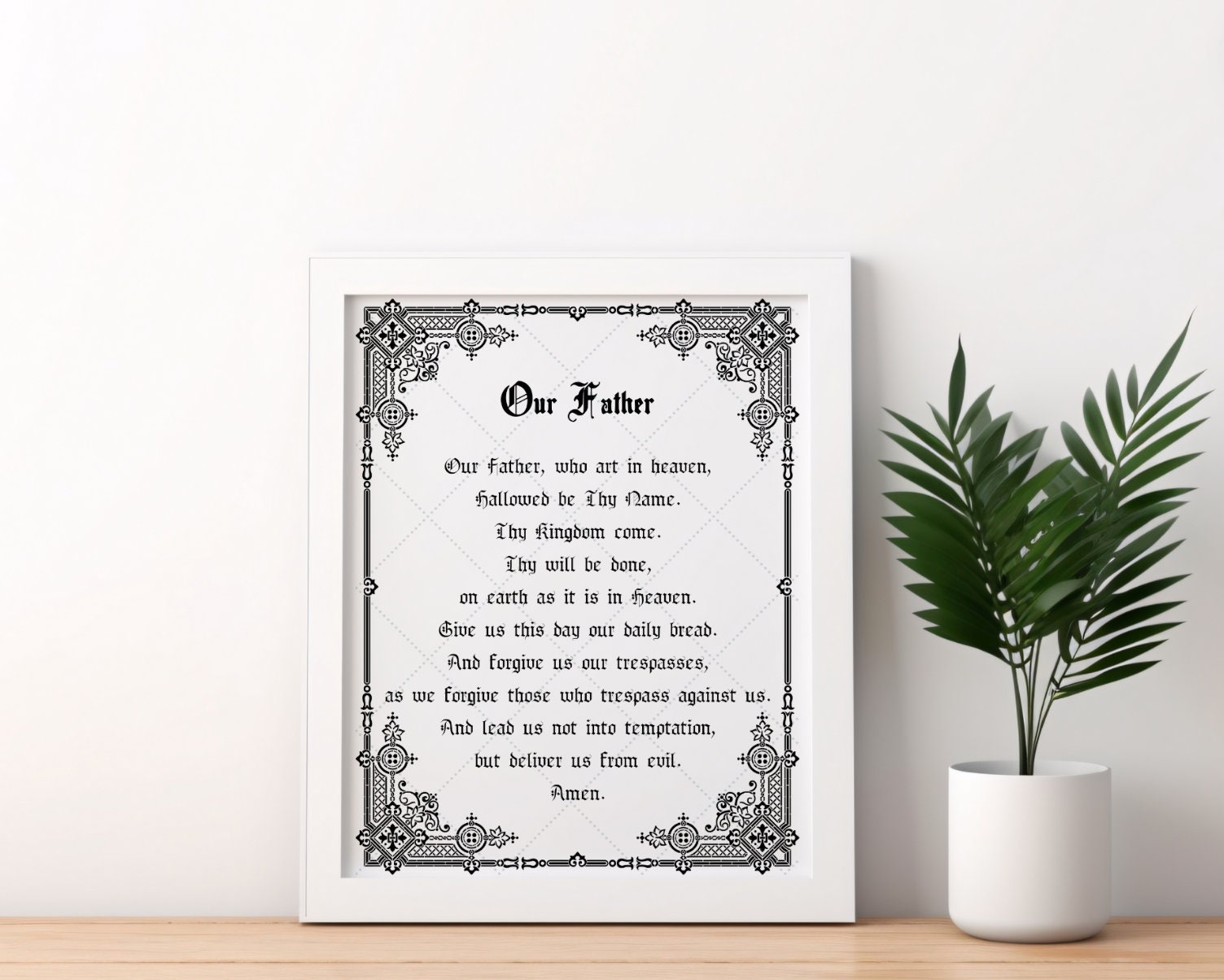 Our Father Printable Prayer | Lord's Prayer Wall Art | Christian Home ...