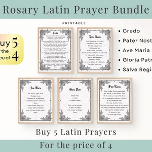 Rosary Latin Prayer Printable Bundle | Credo, Pater Noster, Ave Maria ...