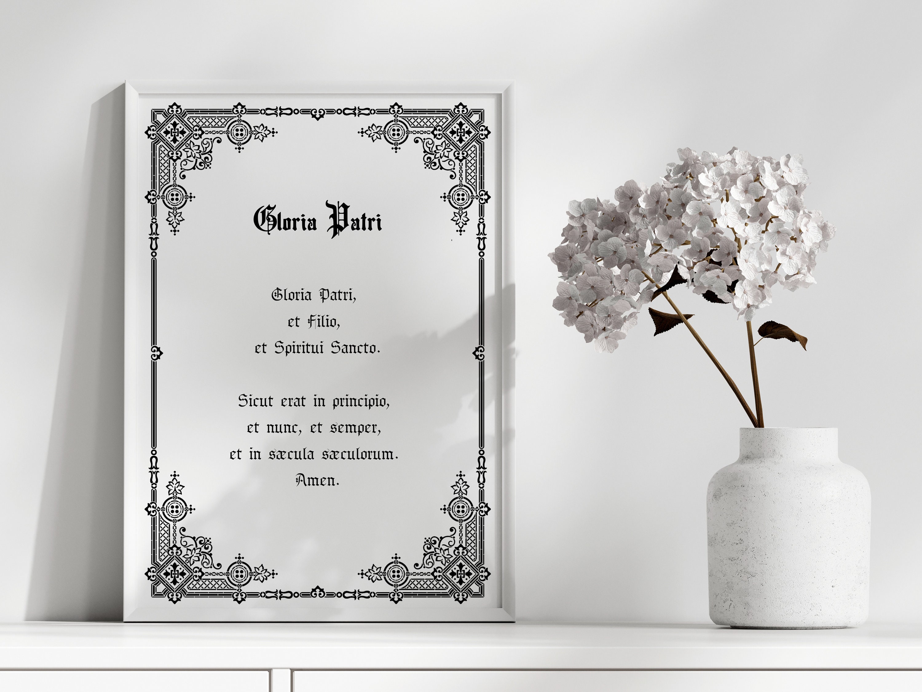 Gloria Patri Latin Printable Prayer | Traditional Catholic Wall Art ...