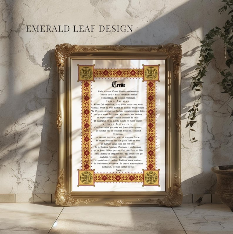 Credo Prayer Art Print, Nicene Creed, Traditional Catholic Latin Mass ...