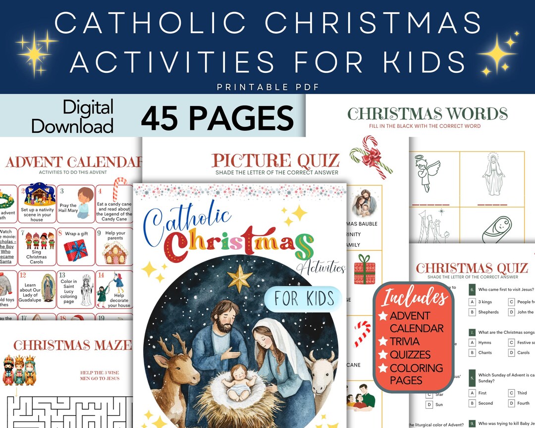 Catholic Advent & Christmas Activity Bundle: Kids Coloring Pages ...