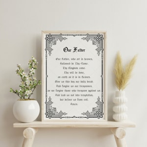 Our Father Printable Prayer | Lord's Prayer Wall Art | Christian Home ...