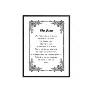 Our Father Printable Prayer | Lord's Prayer Wall Art | Christian Home ...