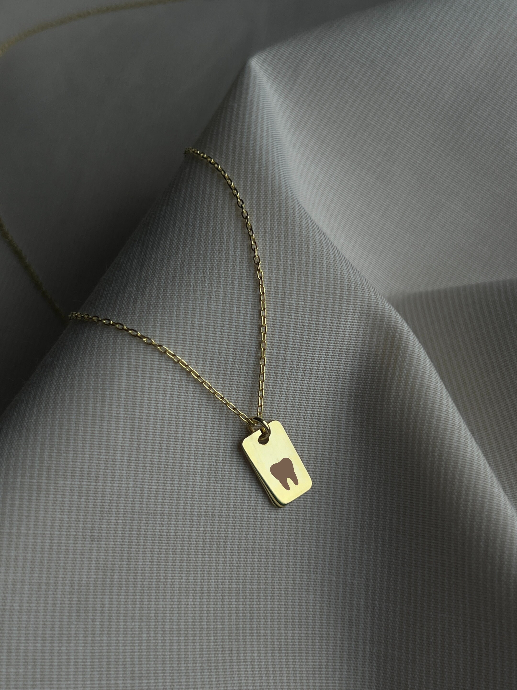 Sterling Silver Tooth Necklace: Dentist Gift, Dental Charm - Etsy