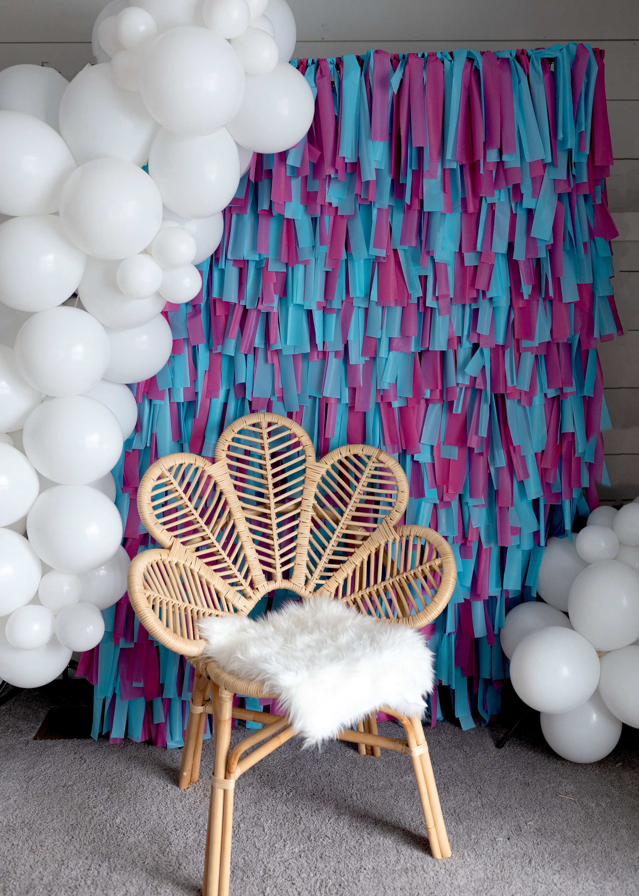 Pink and Blue Custom Streamer Fringe Backdrops Perfect for Birthday ...