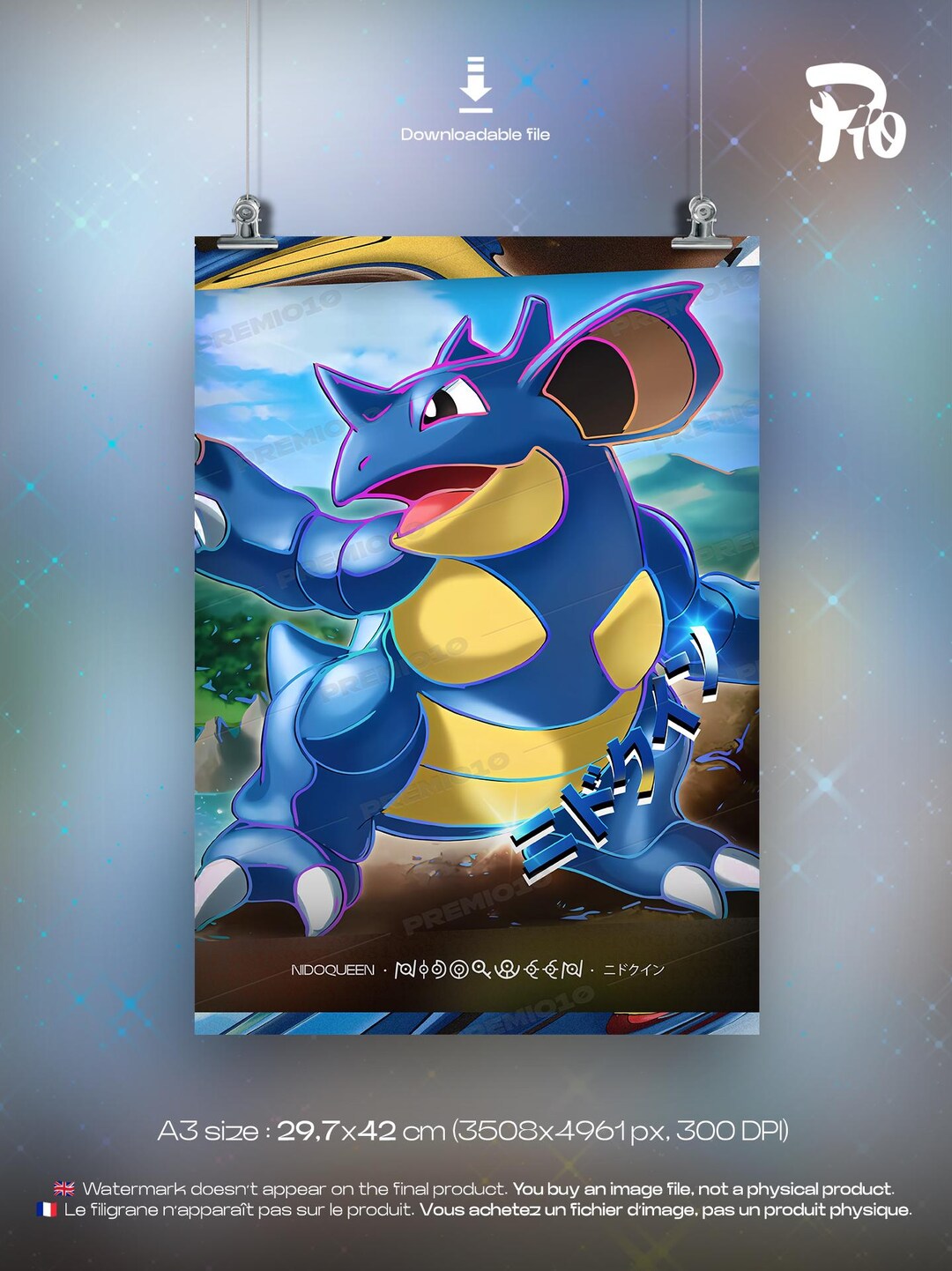 Nidoqueen Poster Print Wall Art Digital File - Etsy