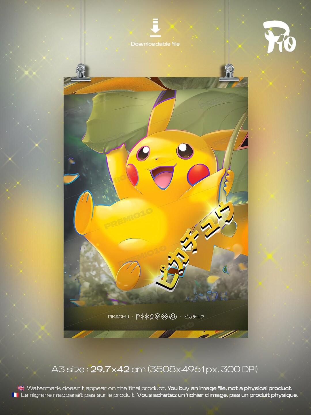 Pikachu • Poster Print • Wall Art • Digital File - Etsy