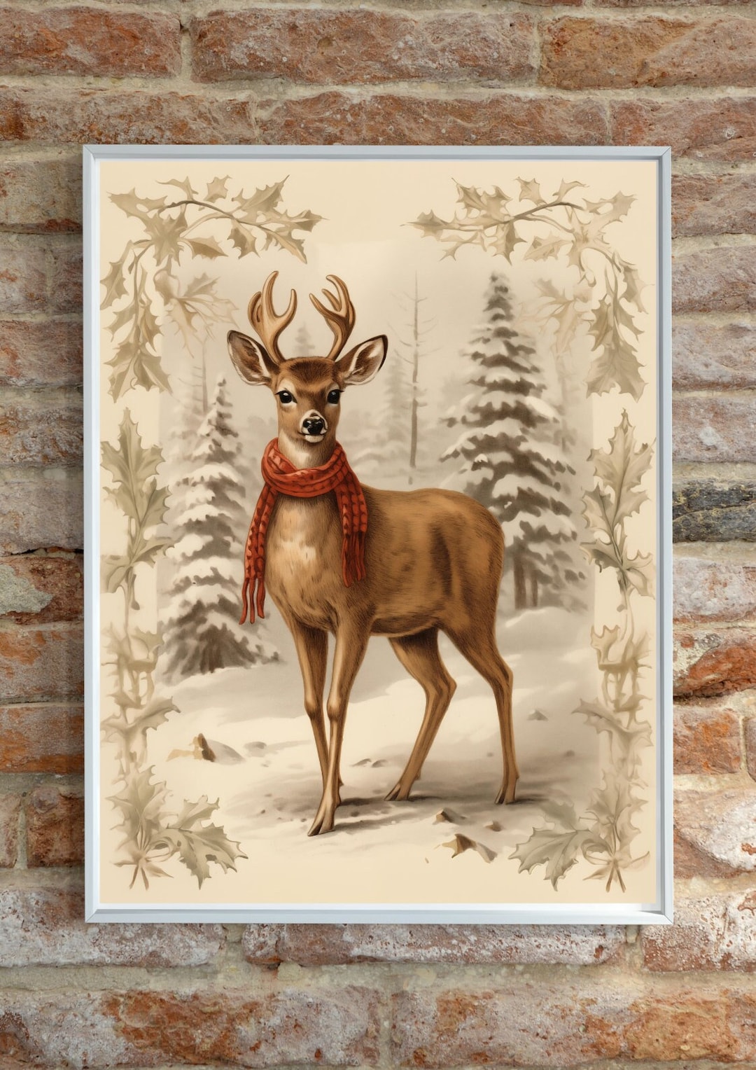 Retro Deer Woodland Deer, Vintage Deer, Dark Academia, Woodlands ...