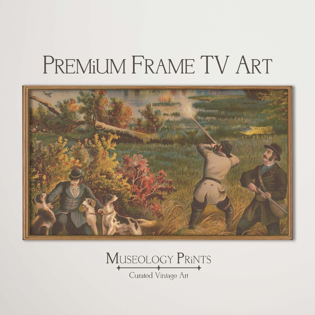 FRAME TV Art | Duck Hunting Decor | Vintage Duck Hunters & Hunting Dogs ...
