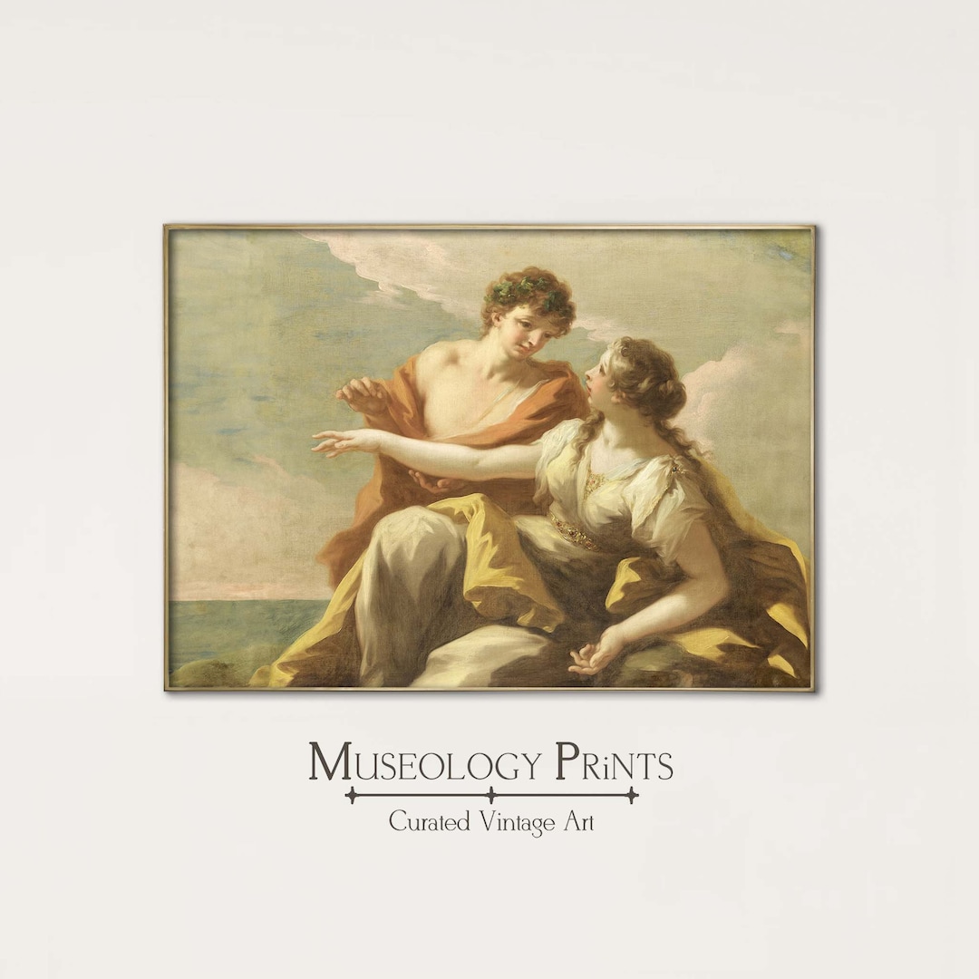 Young Couple Vintage Portrait Oil Painting Romantic Lovers Portrait ...