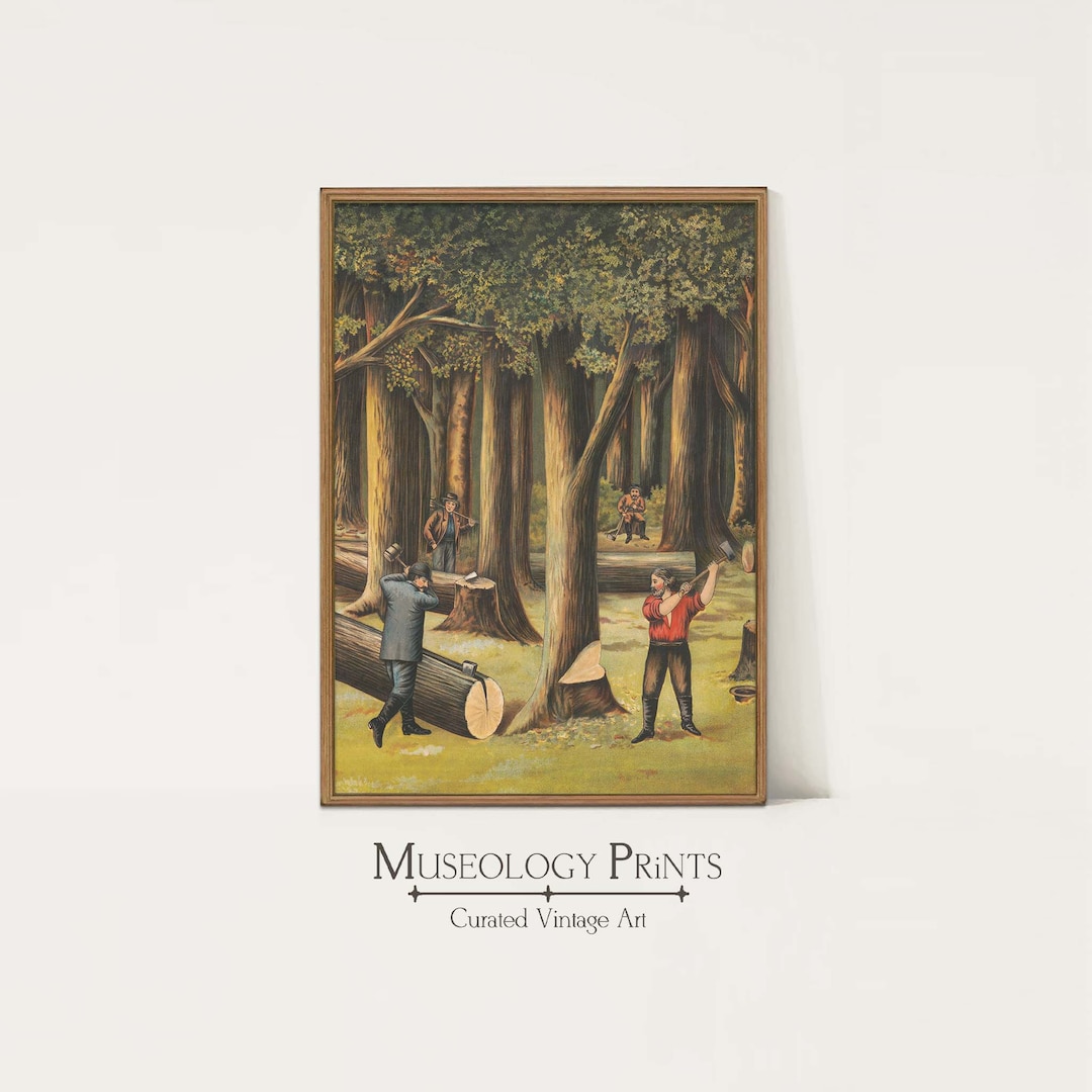 Tree Felling Vintage Forest Arborist Gift | Farm Country Logging ...