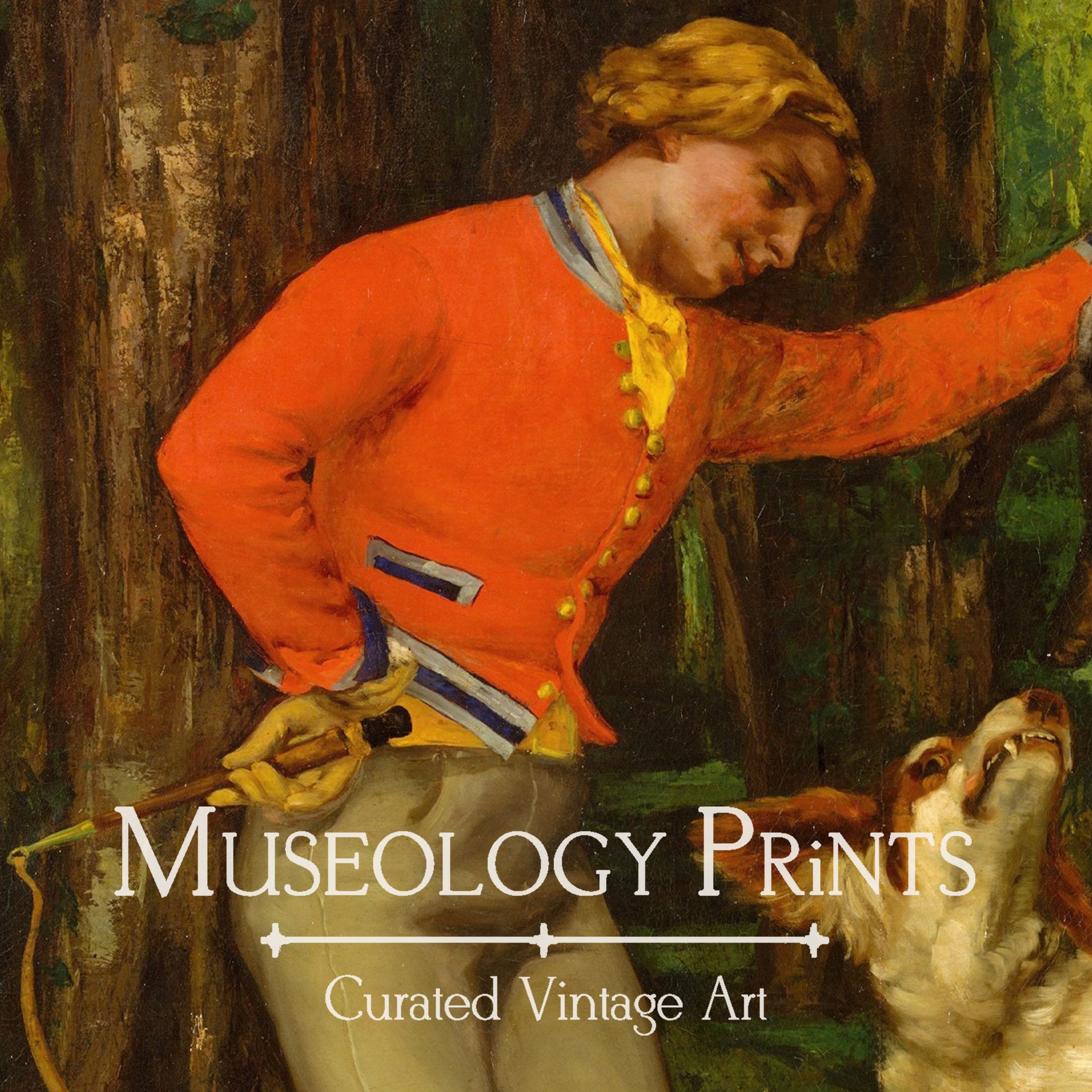 Wildlife Hunting Dogs Portrait Oil Painting Gentleman Hunter Portrait ...